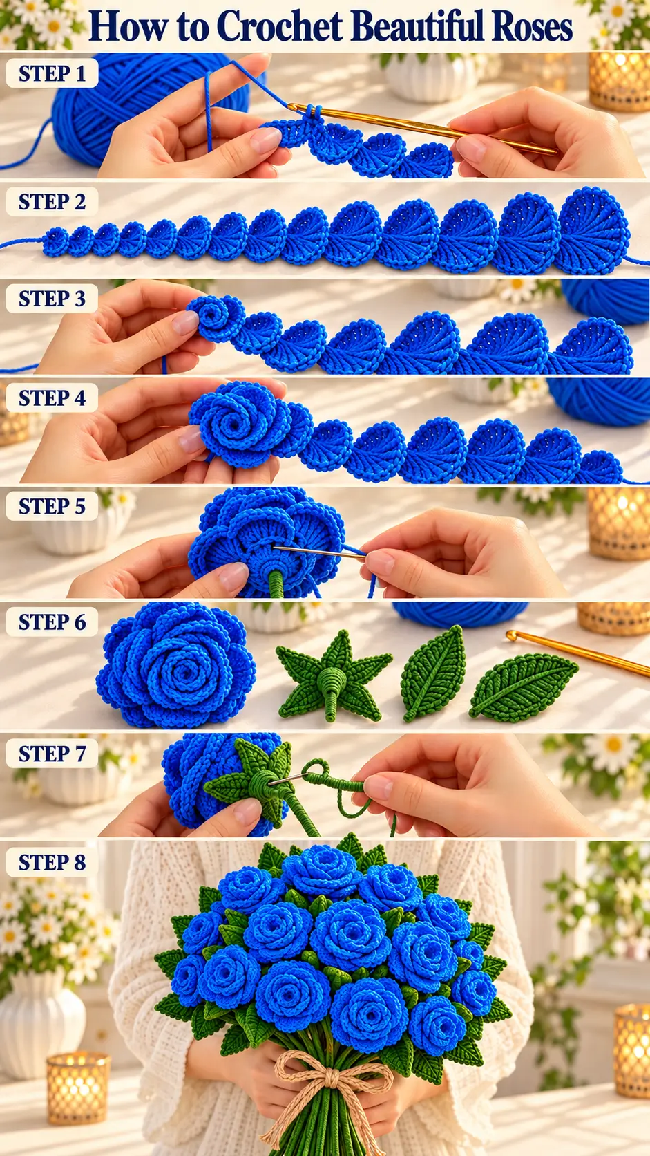 How to Crochet Beautiful Roses – Easy Crochet Flower Tutorial ...